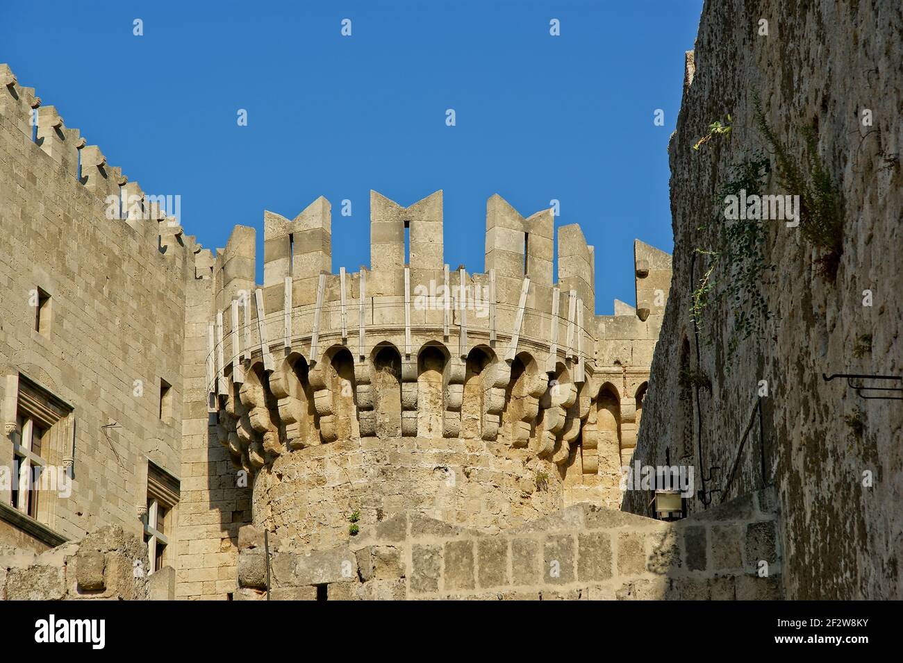 Rhodes Island, Greece, a symbol of Rhodes, of the famous Knights Grand ...