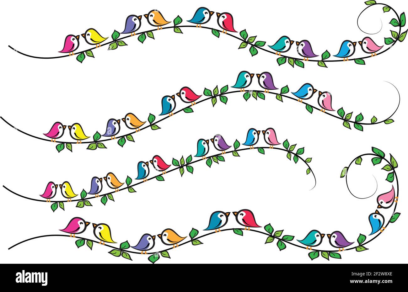 vector cartoon love birds design background Stock Vector Image & Art ...