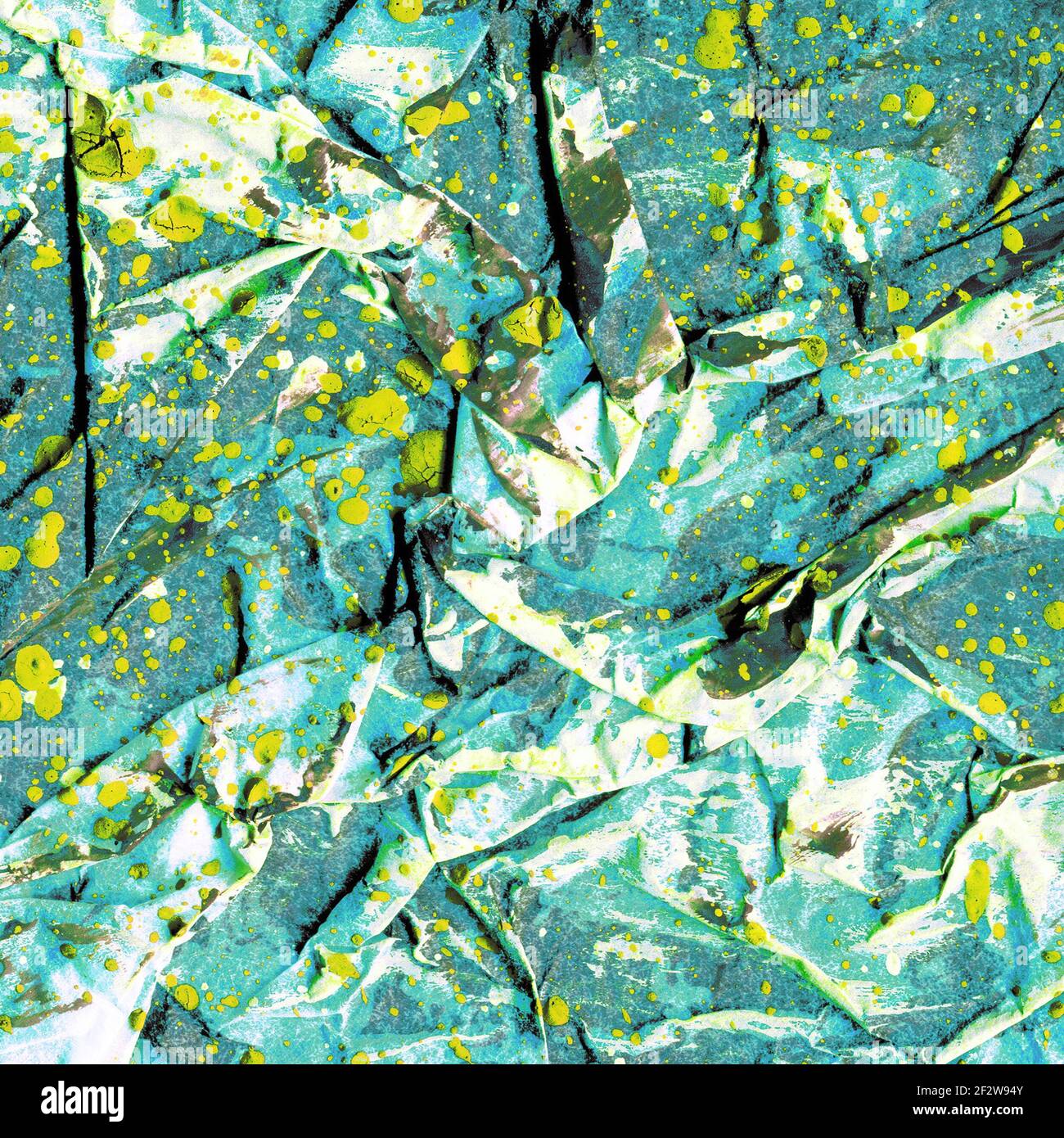 Contemporary abstract art illustration. Wrinkled paper texture paint ...