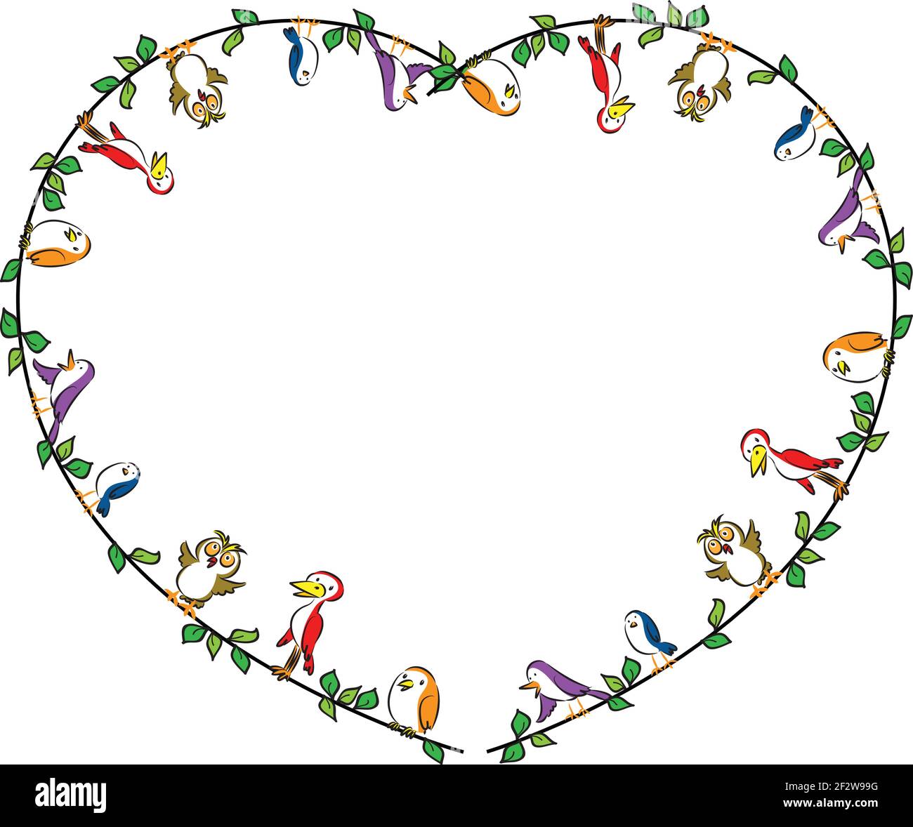 vector cartoon love birds design background Stock Vector Image & Art ...