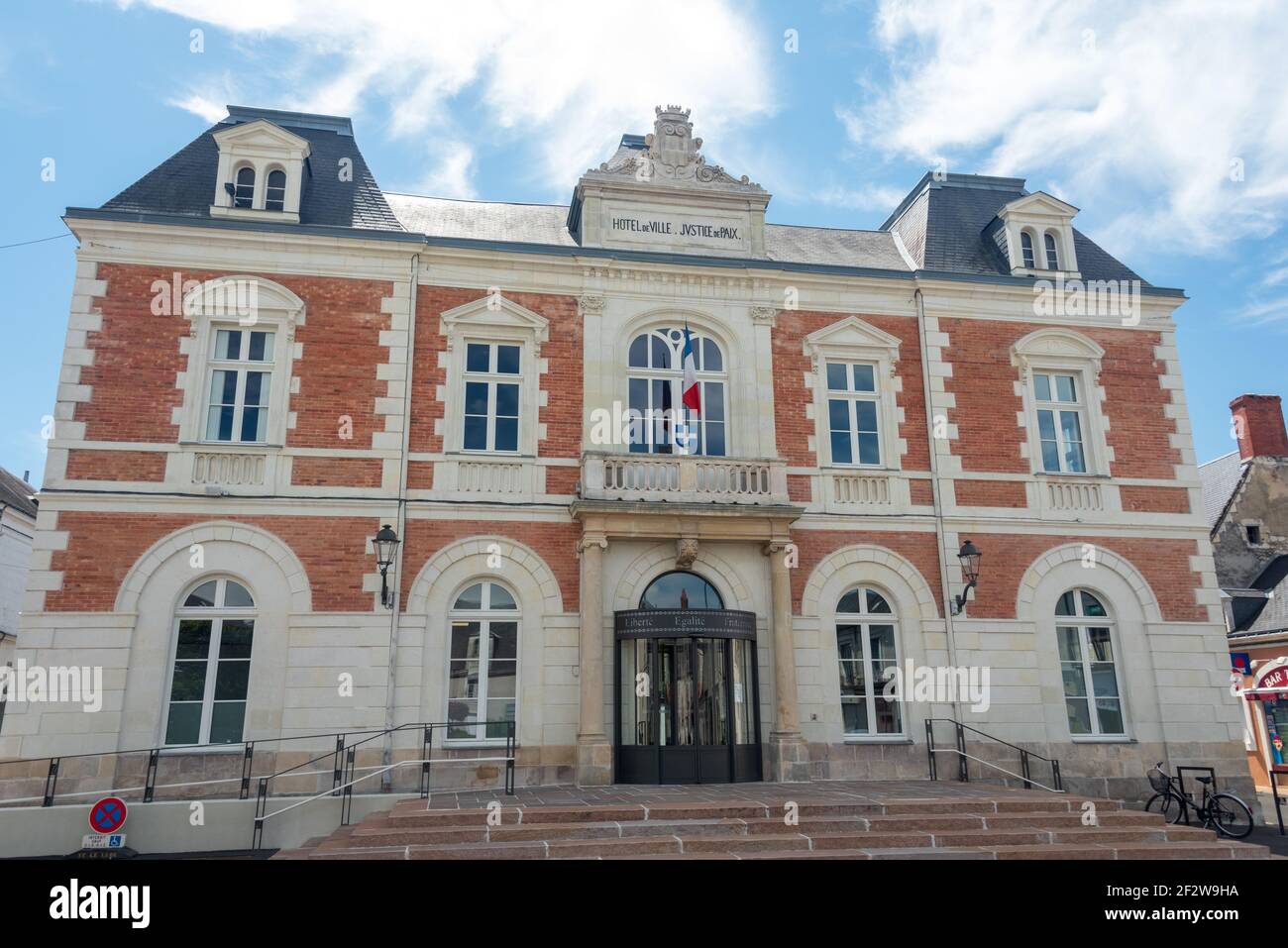 The town hall at Le Lude in the Pays de La Loire, France Stock Photo ...