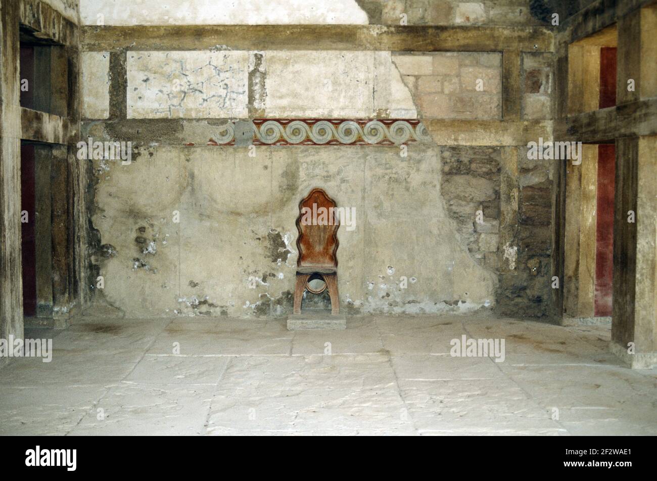 Crete, throne,at Knossos, inside the oldest throne room in Europe ...