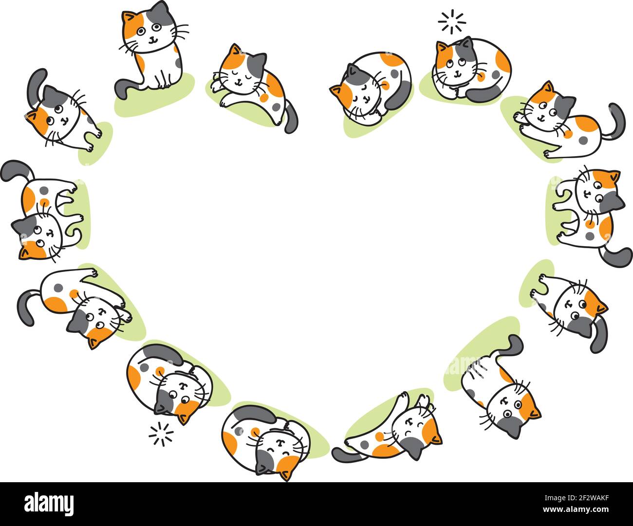 vector cartoon cats border frame design icon background Stock Vector ...