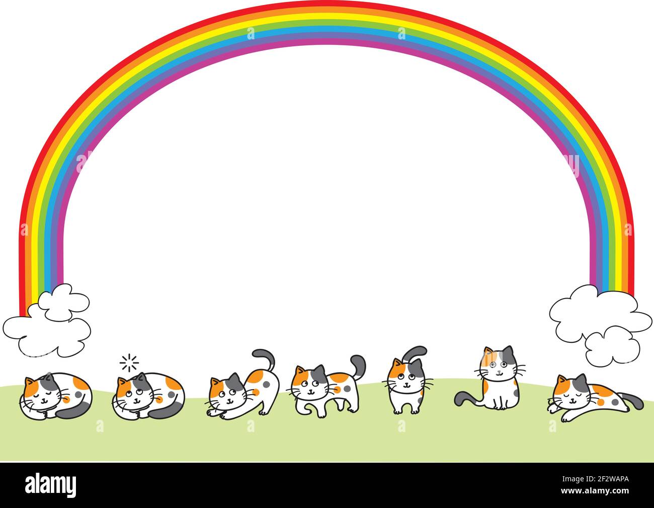 vector cartoon cats border frame design icon background Stock Vector ...