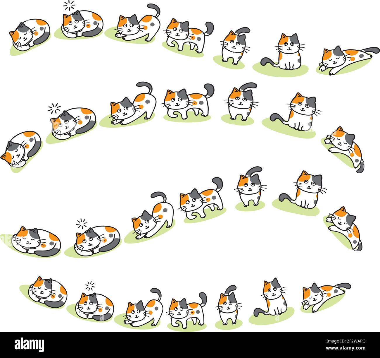 vector cartoon cats border frame design icon background Stock Vector ...