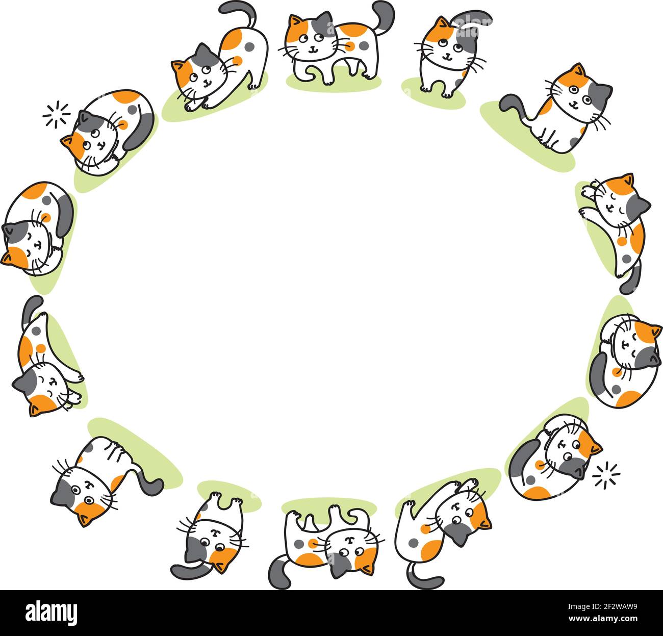 vector cartoon cats border frame design icon background Stock Vector ...