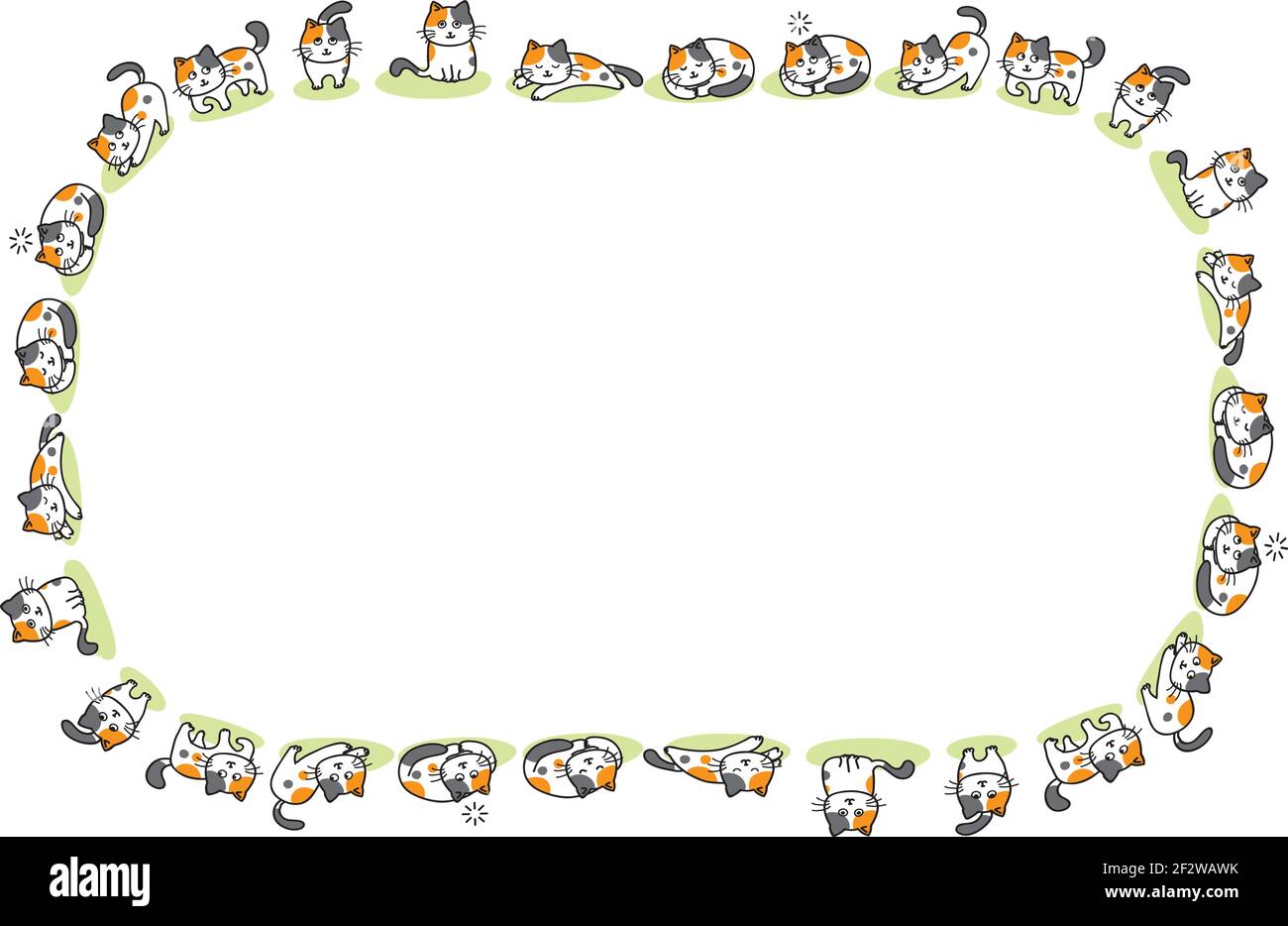 vector cartoon cats border frame design icon background Stock Vector ...