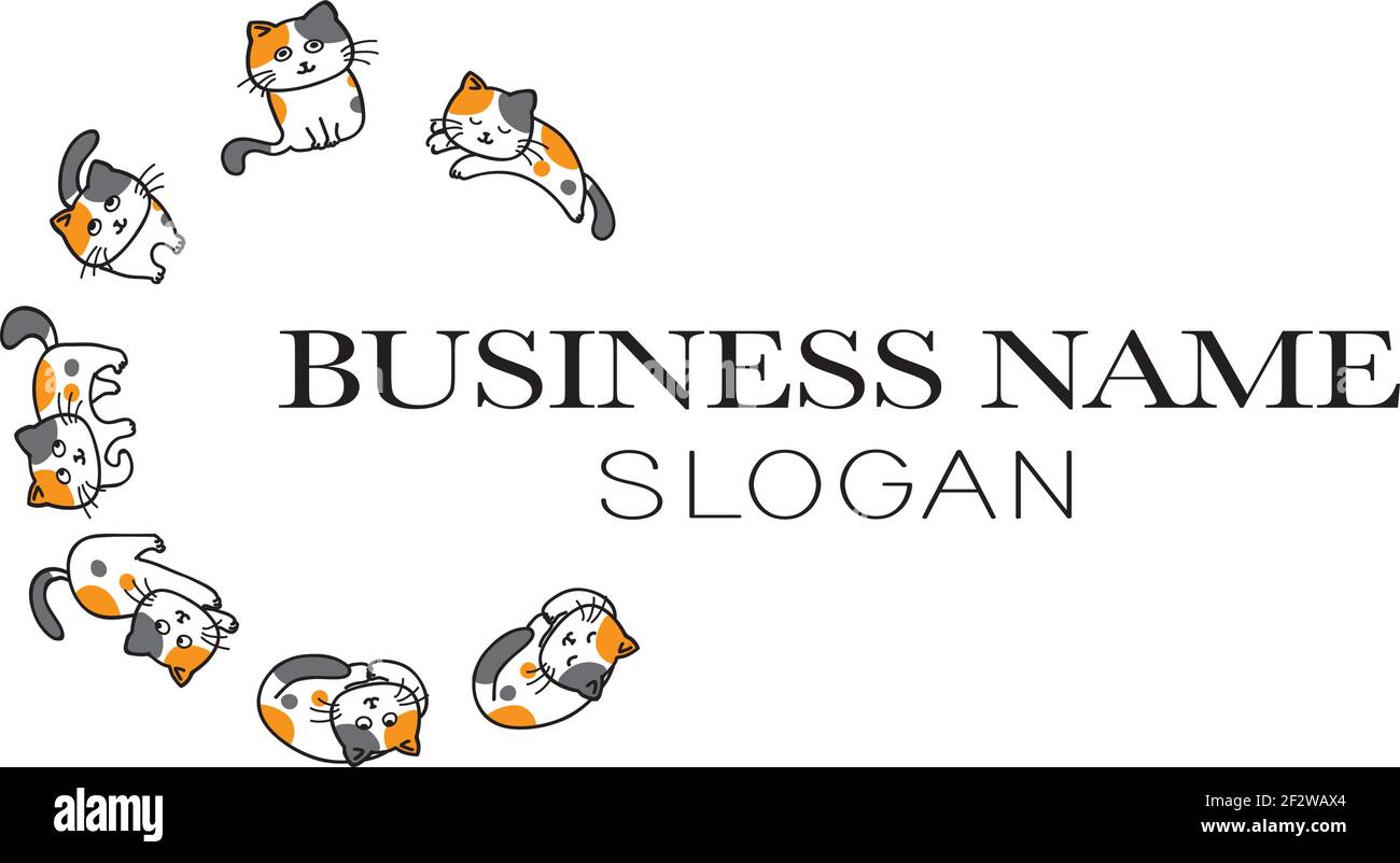 vector cartoon cats border frame design icon background Stock Vector ...