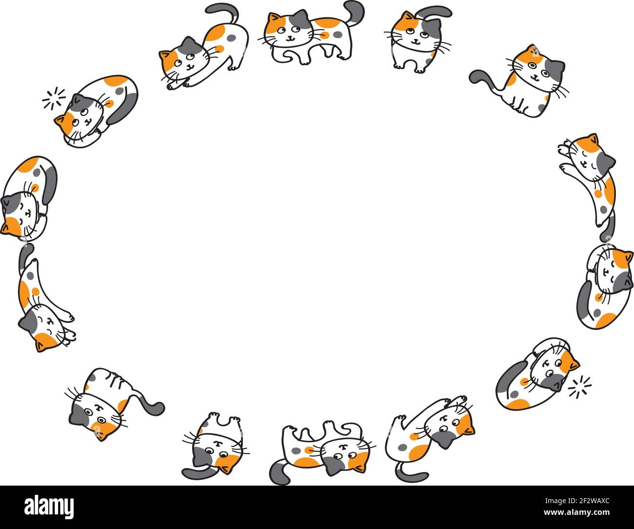 vector cartoon cats border frame design icon background Stock Vector ...