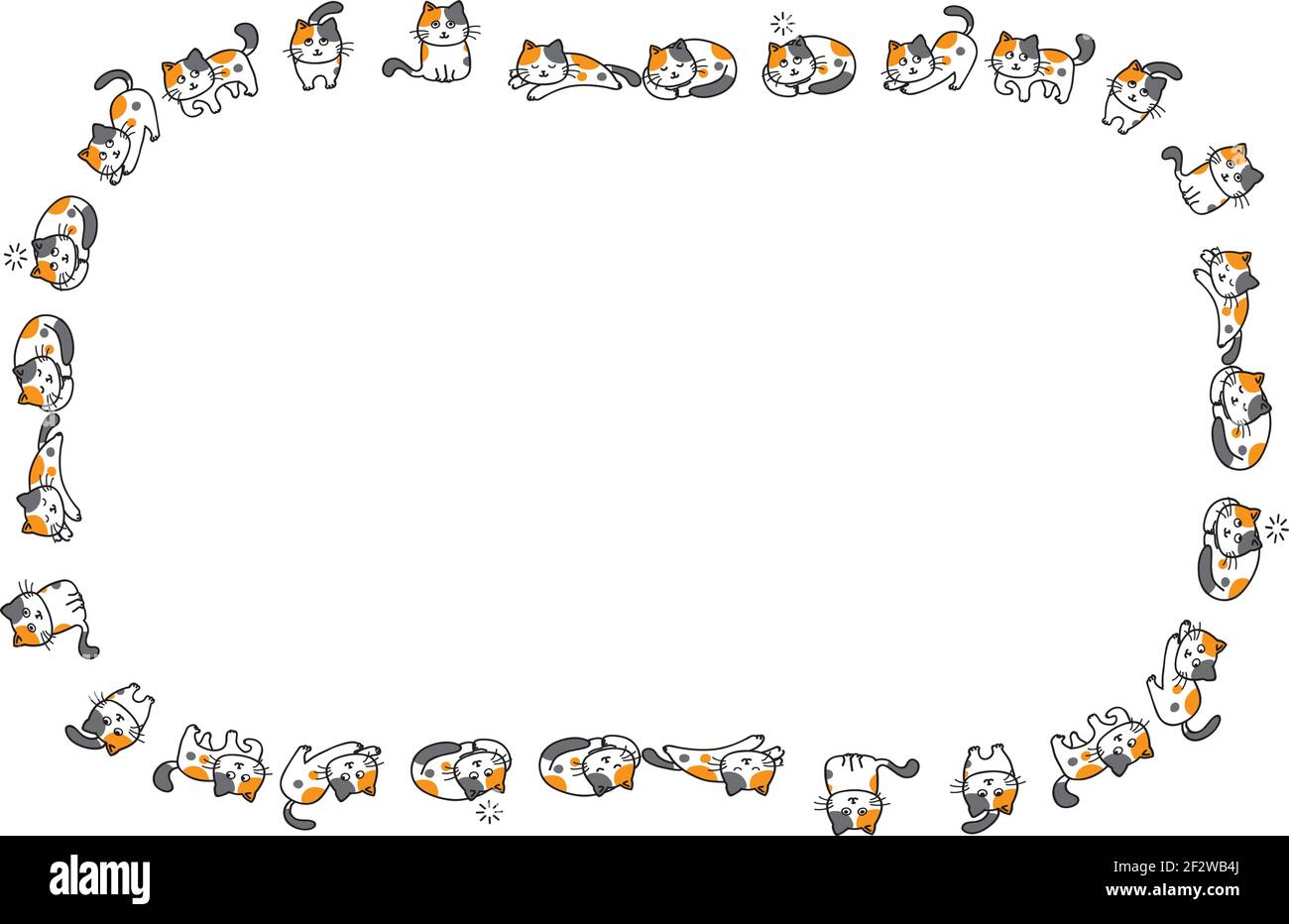 vector cartoon cats border frame design icon background Stock Vector ...
