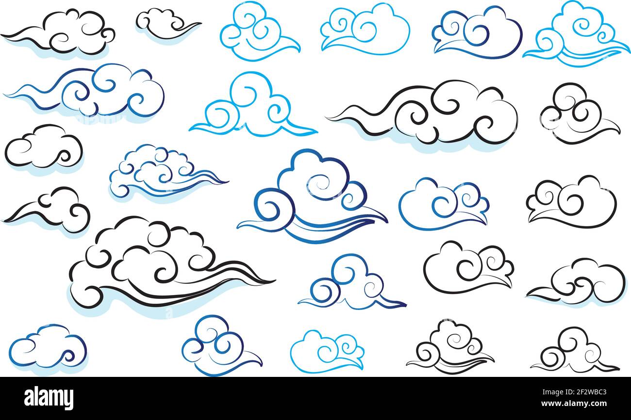 vector drawing cloud design background Stock Vector Image & Art - Alamy