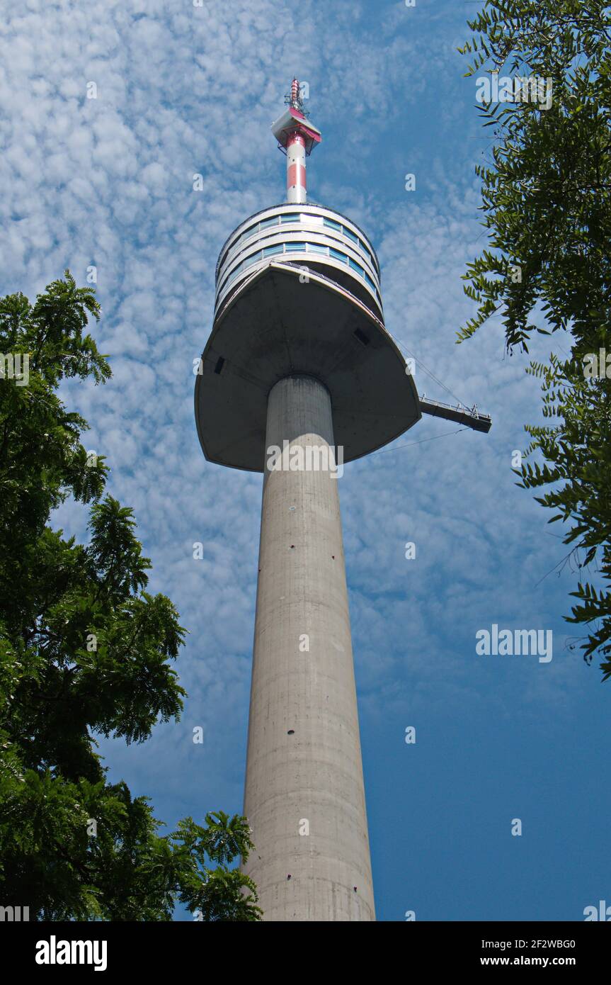 Danube tower in Vienna, Austria, Europe Stock Photo - Alamy