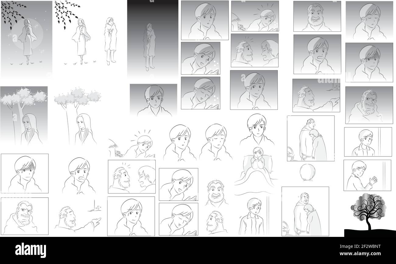 comic boy girl people grey colour Stock Vector Image & Art - Alamy