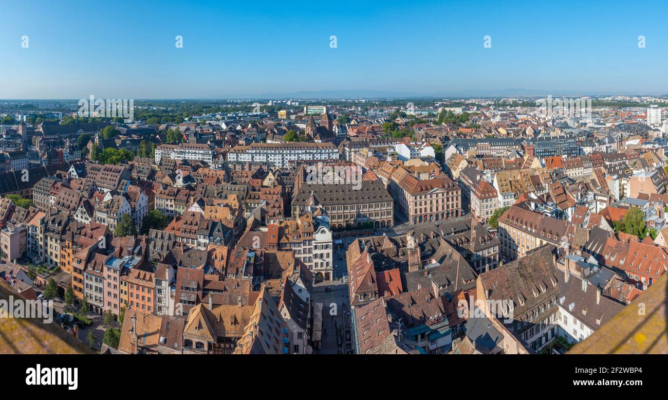 Aerial view of the old town of Strasbourg, France Stock Photo - Alamy