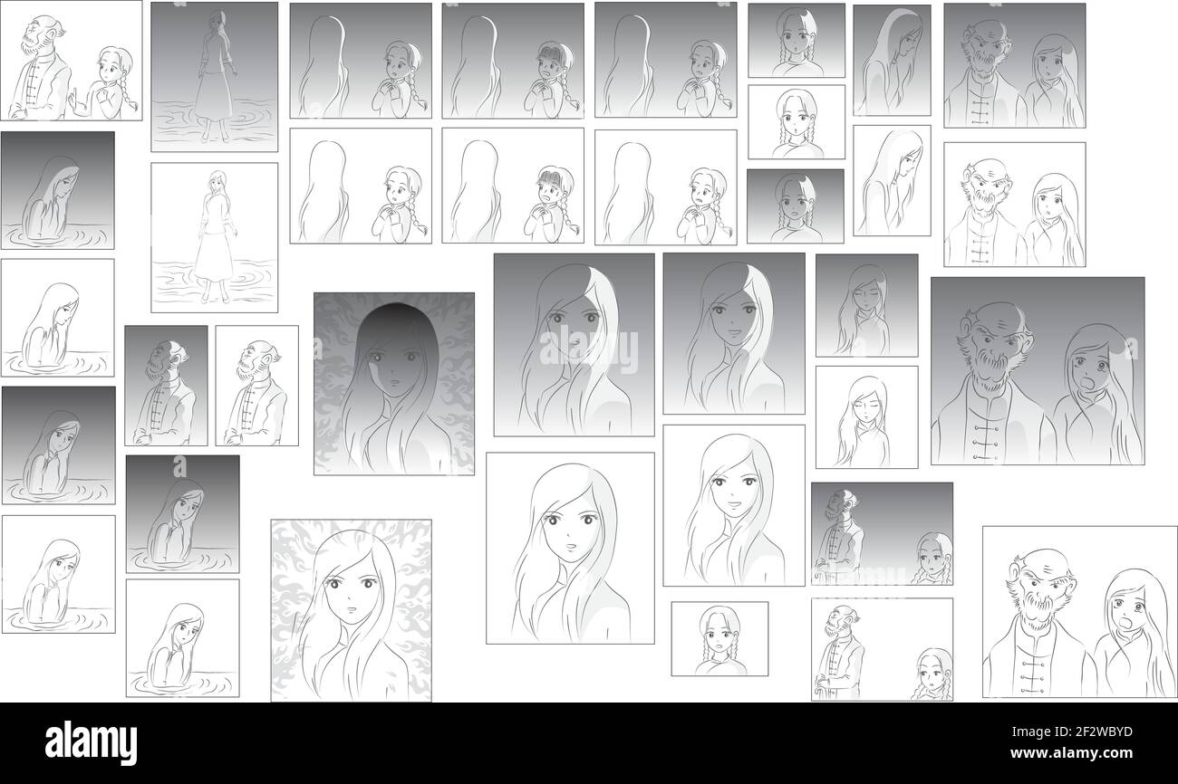 comic boy girl people grey colour Stock Vector Image & Art - Alamy