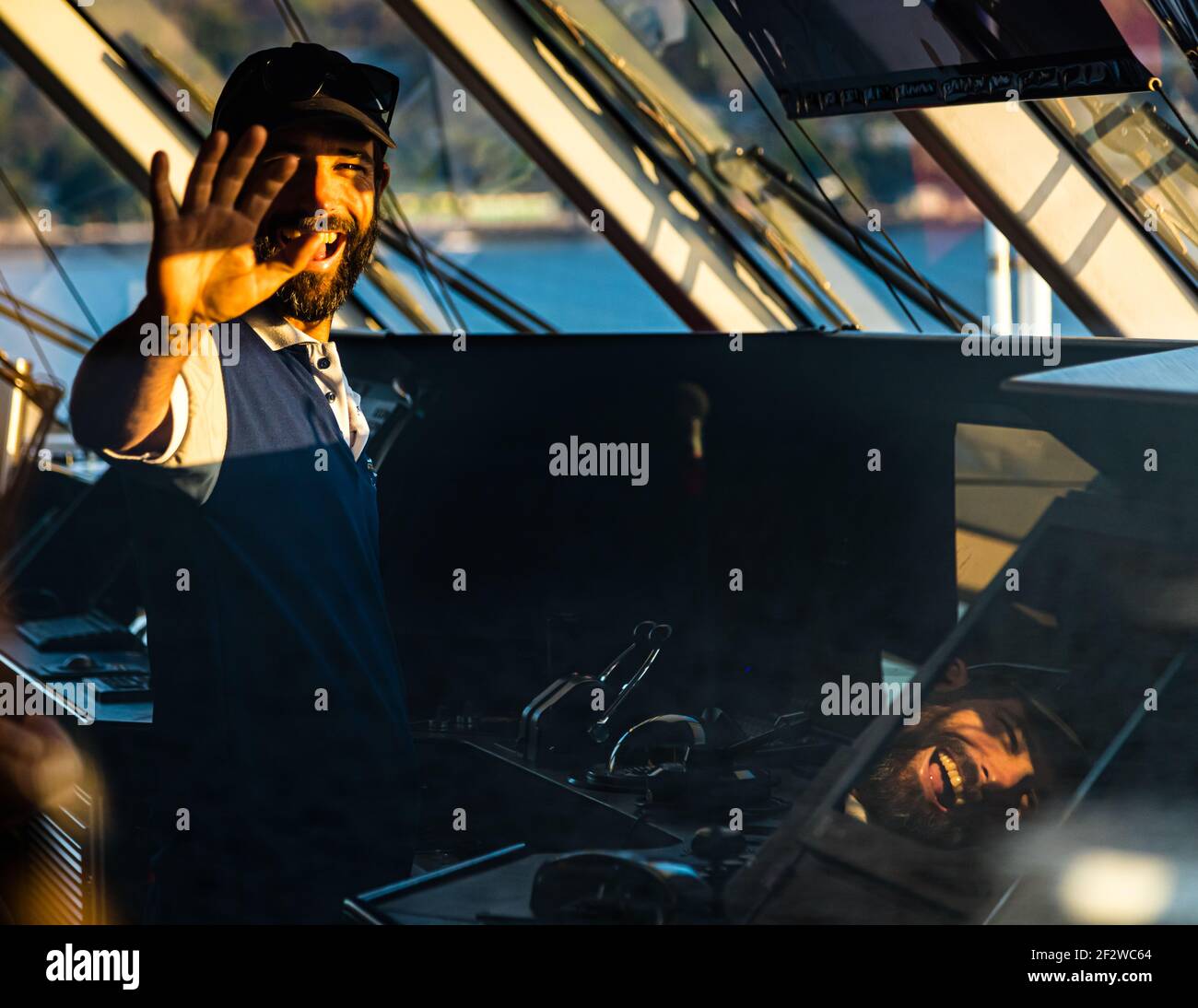 Always available: Captain Ben Bonnett on the navigating bridge of the ...