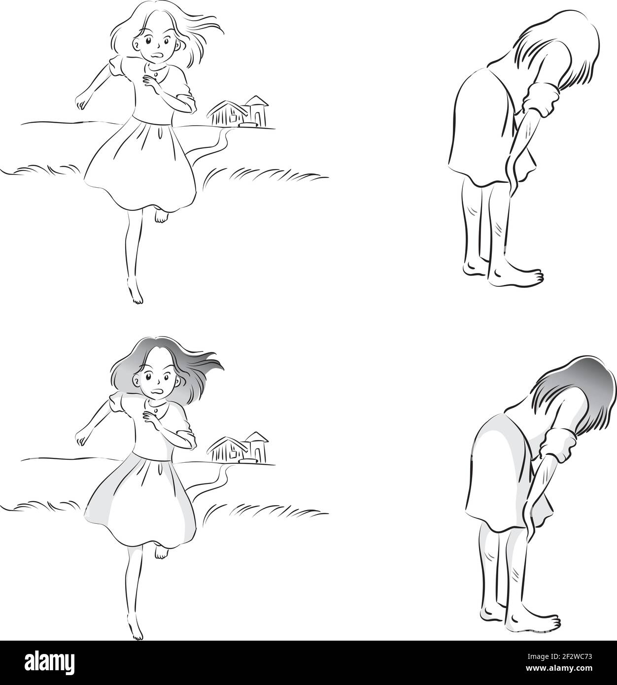 Action girls Stock Vector Images - Alamy