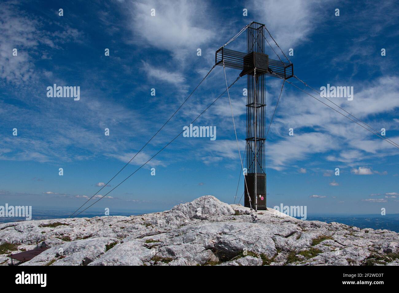 The summit cross of Waxriegel on Schneeberg in Lower Austria, Austria ...