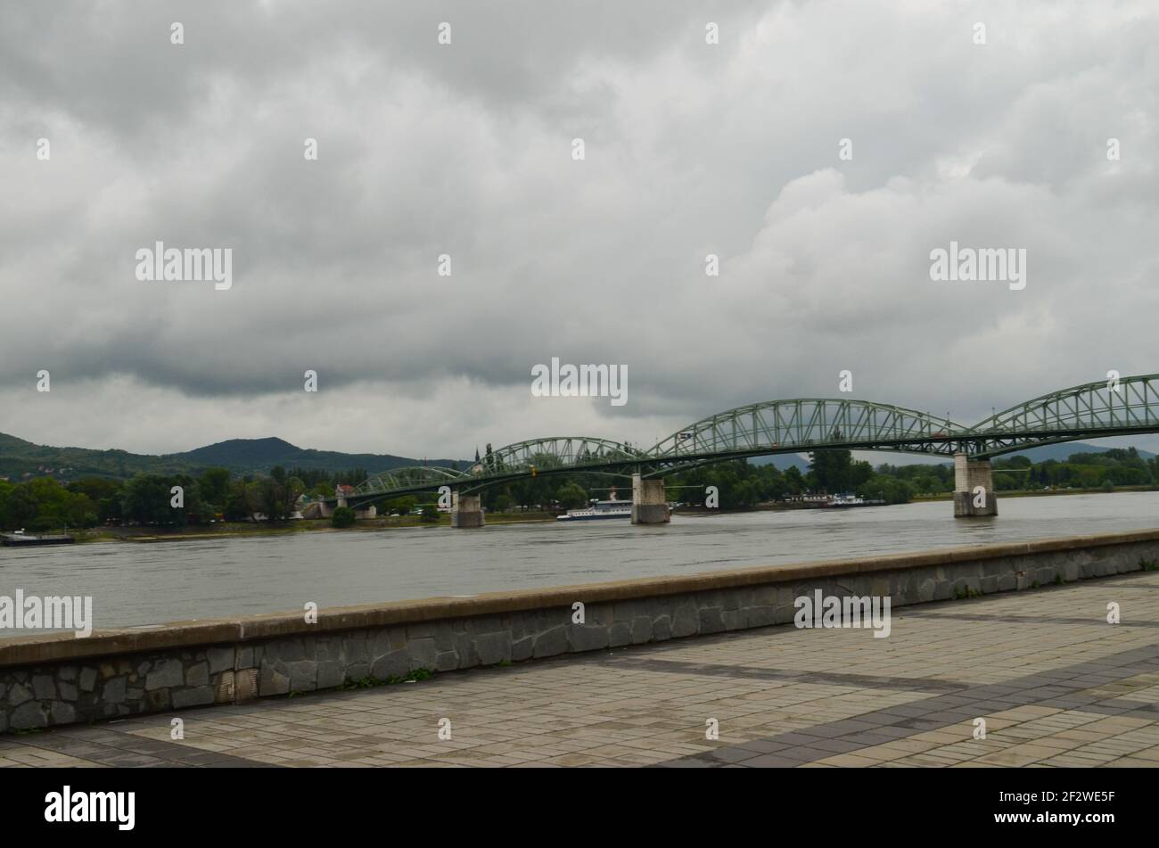 Slovakia border and Maria Valeria Bridge visible from the Hungarian ...