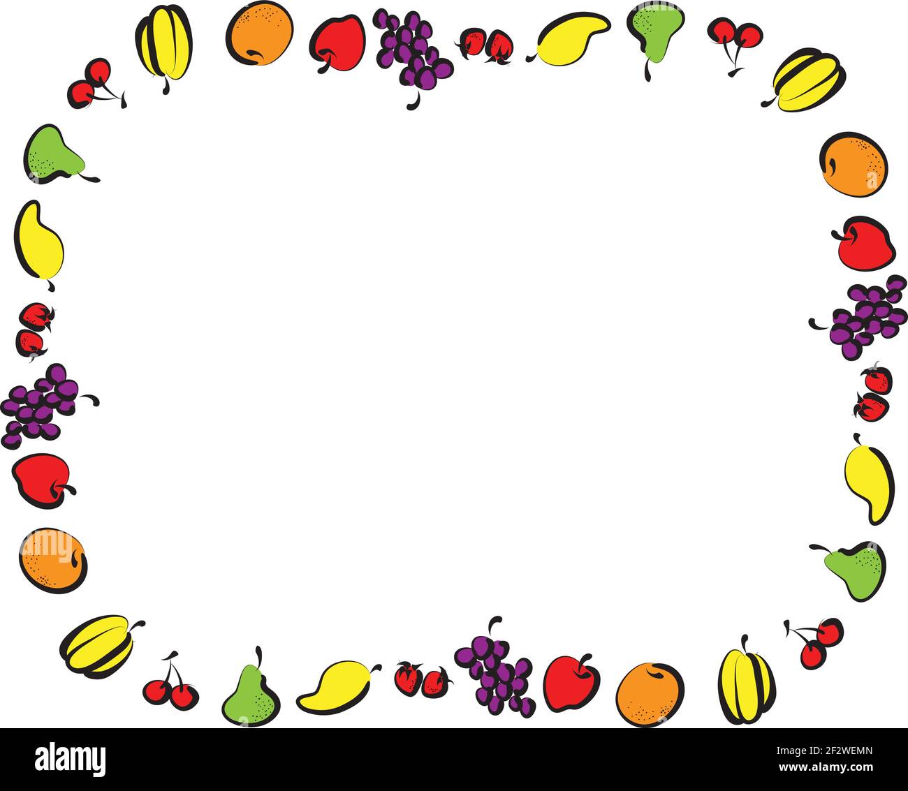 Fruit Page Border Fruit And Vegetables Full Page Borders (Landscape)