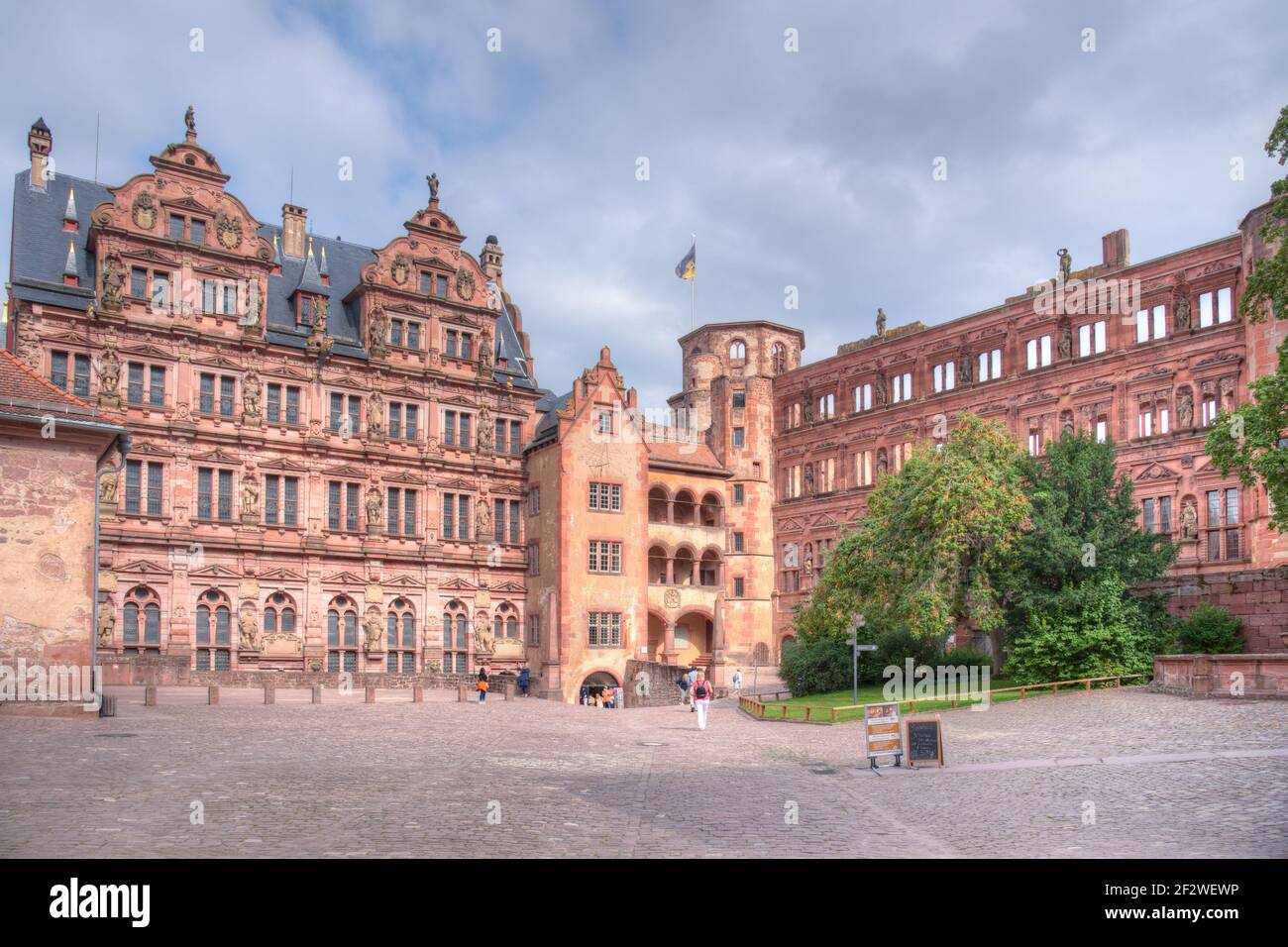 the main courtyard of the palace in Heidelberg, Germany Stock Photo - Alamy