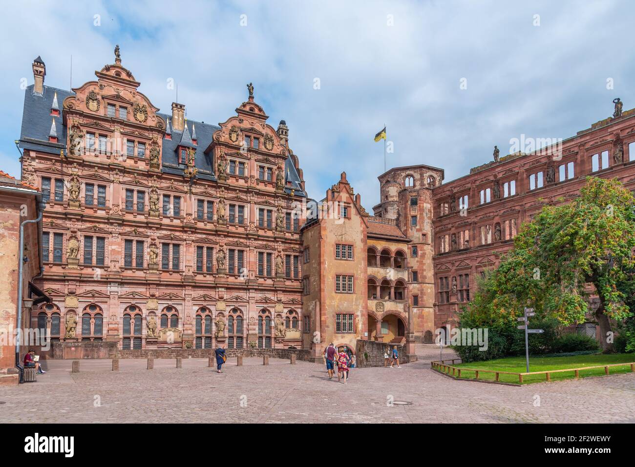 the main courtyard of the palace in Heidelberg, Germany Stock Photo - Alamy