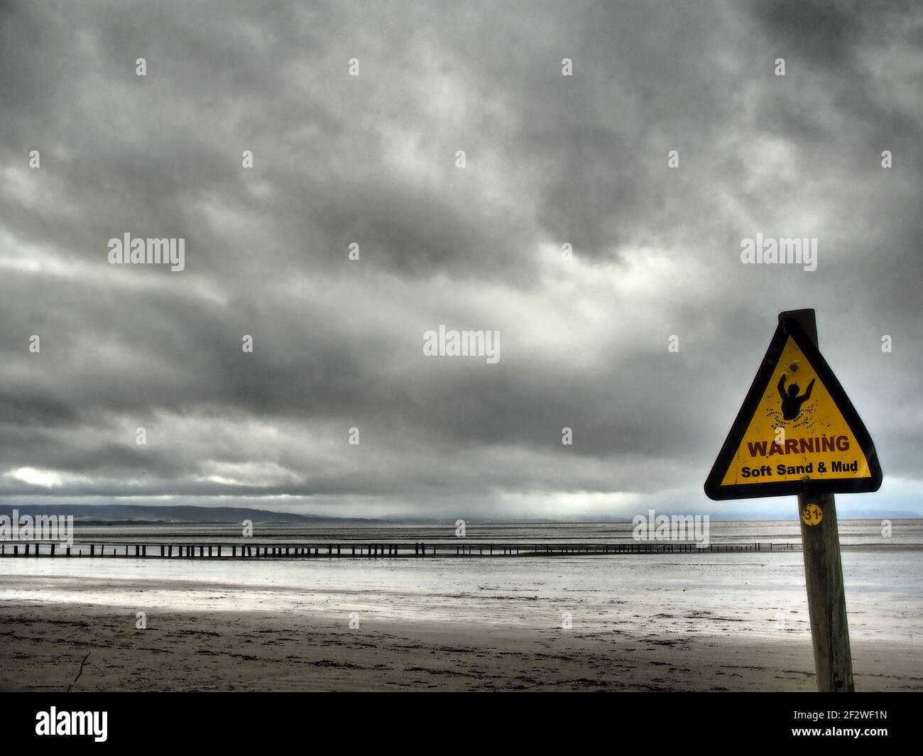 Danger warning sign soft mud hi-res stock photography and images - Alamy