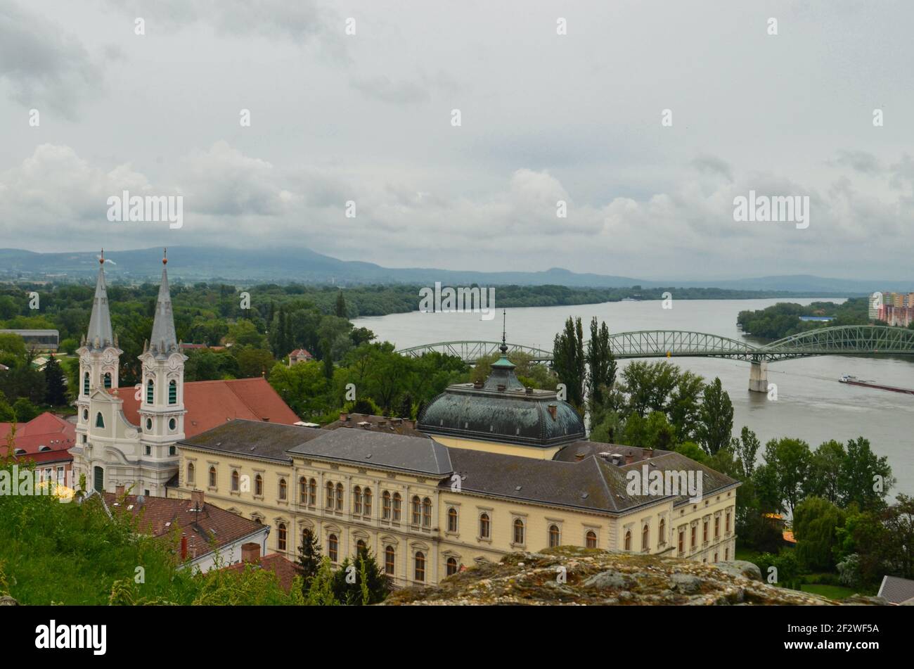 Slovakia border and Maria Valeria Bridge visible from the Hungarian ...