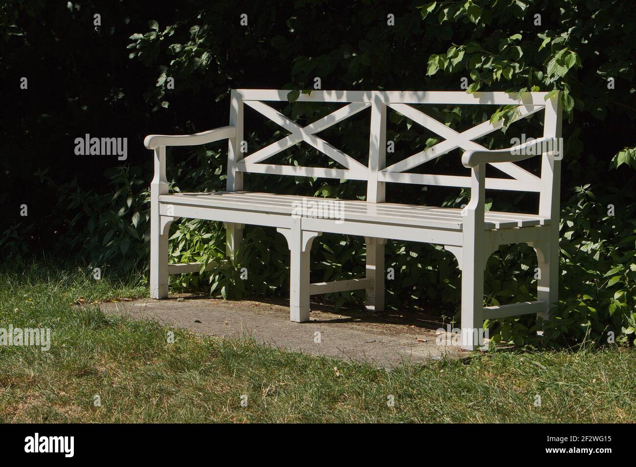 Benches in palace garden Laxenburg near Vienna, Austria, Europe Stock ...