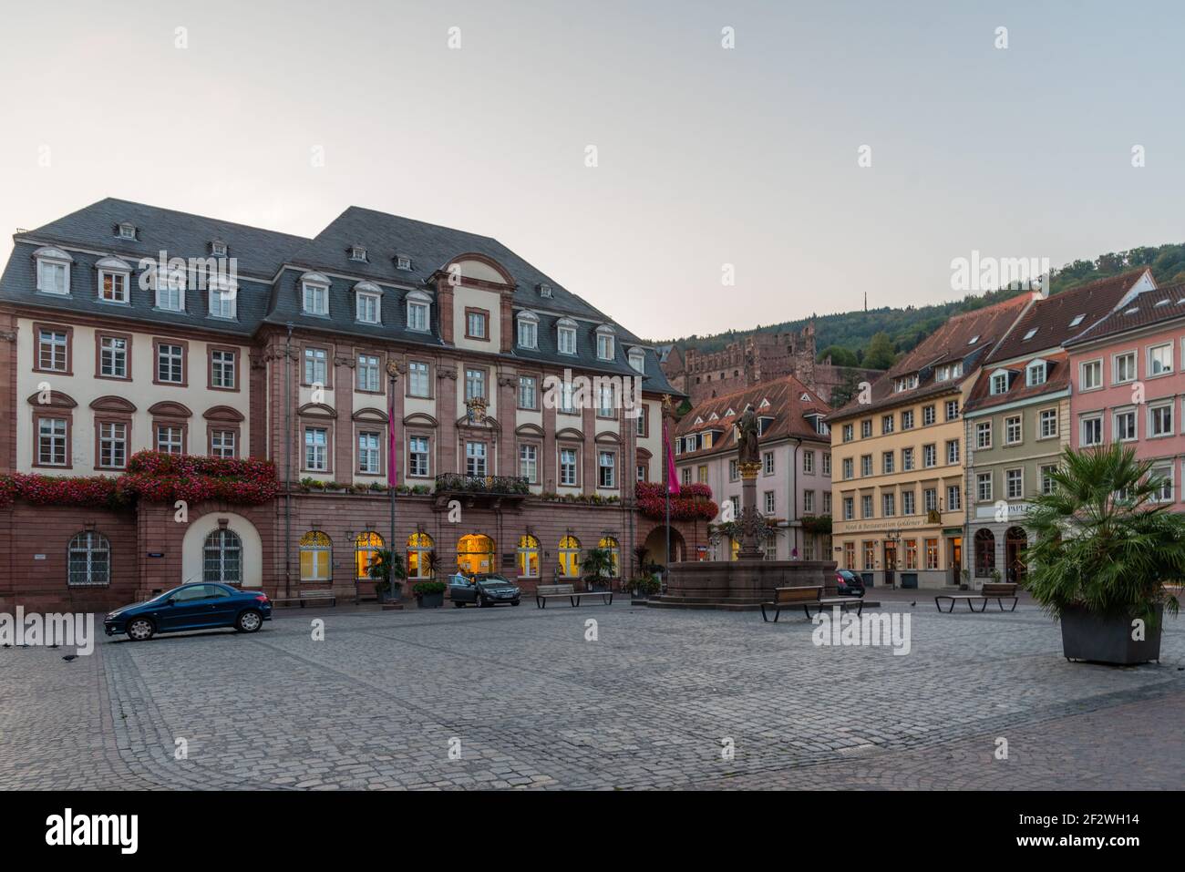Sunrise view of the town hall in Heidelberg, Germany Stock Photo - Alamy