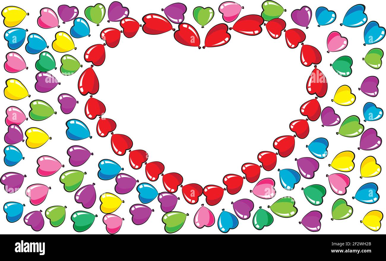 Colorful Heart Border Designs