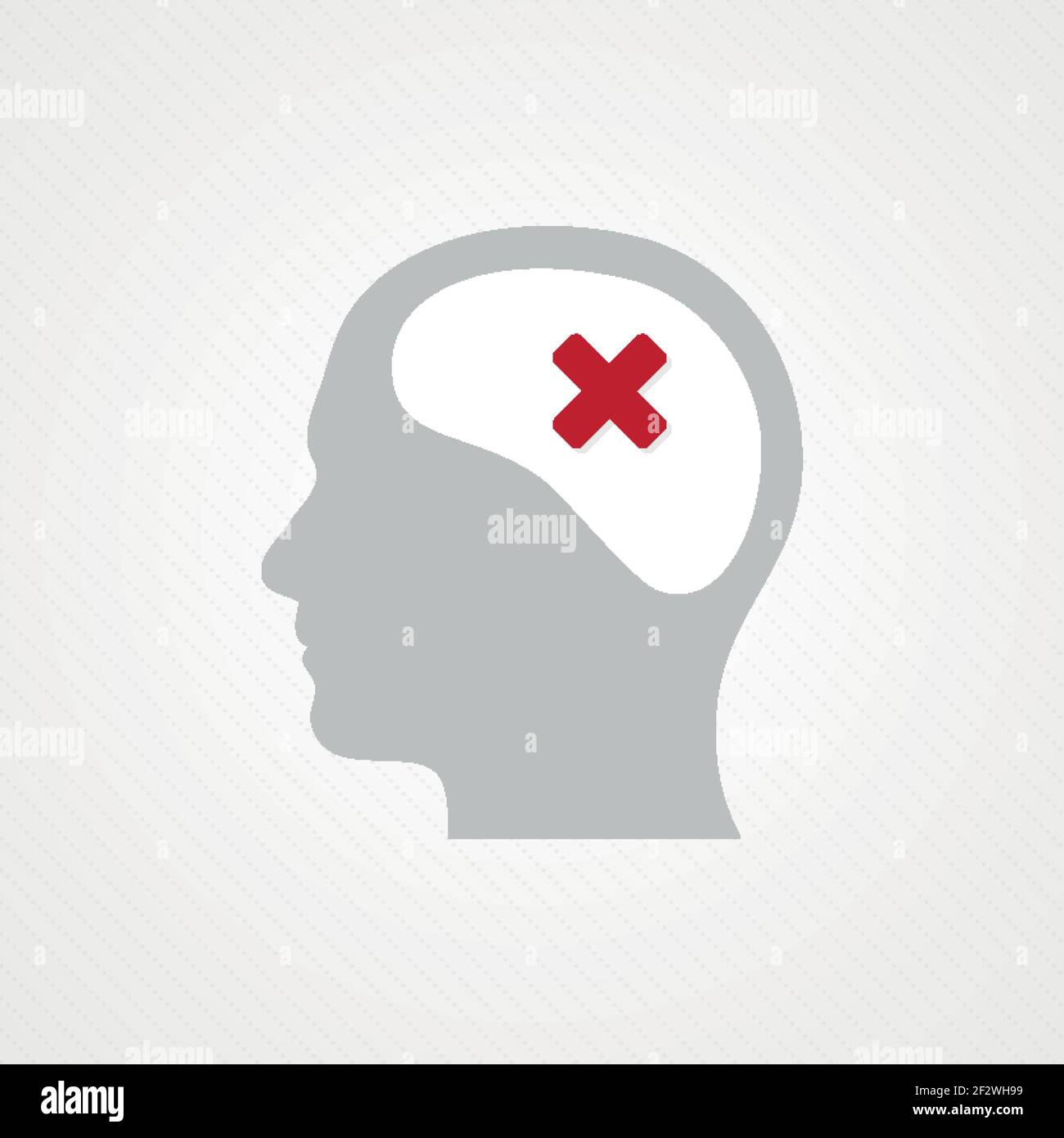 Head and cross mark. Concept of wrong, negative, problem, conflict ...