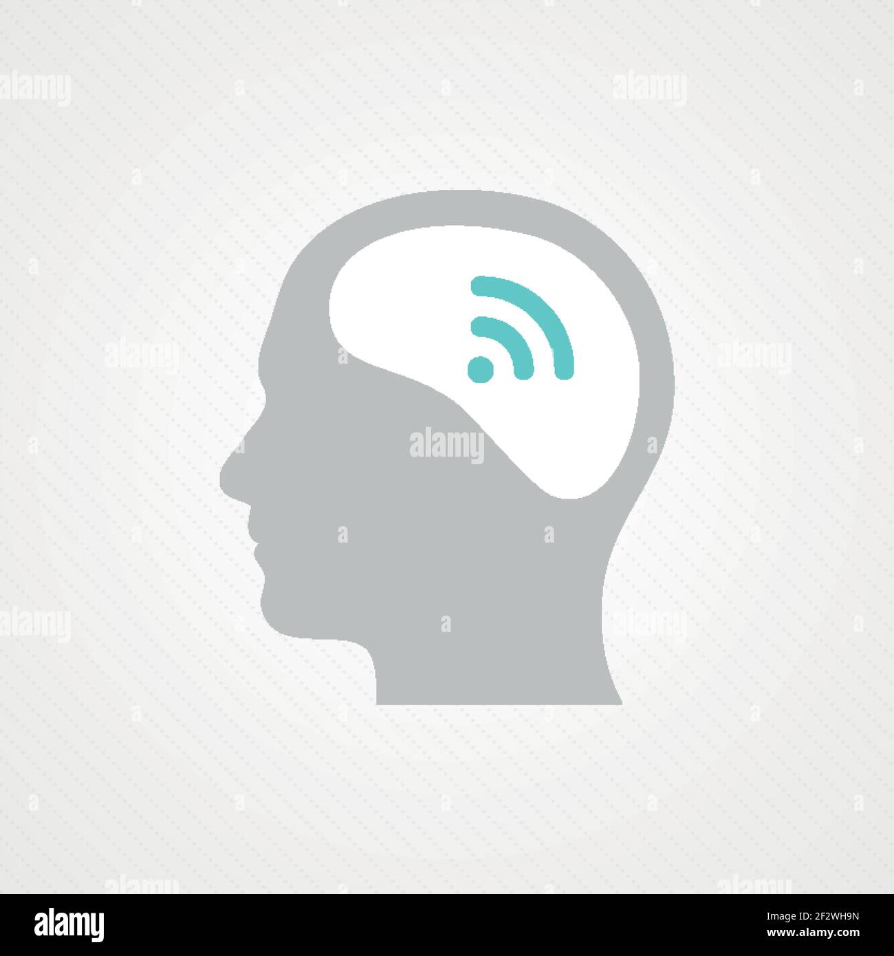 Head and signal icon. Concept of wifi, wireless, connection. Vector ...