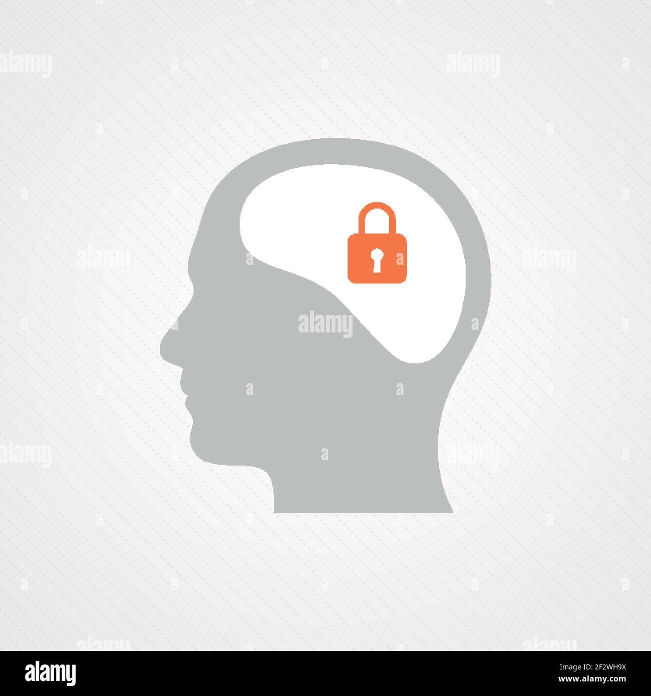 Head and padlock. Concept of blocked, privacy. Vector illustration ...