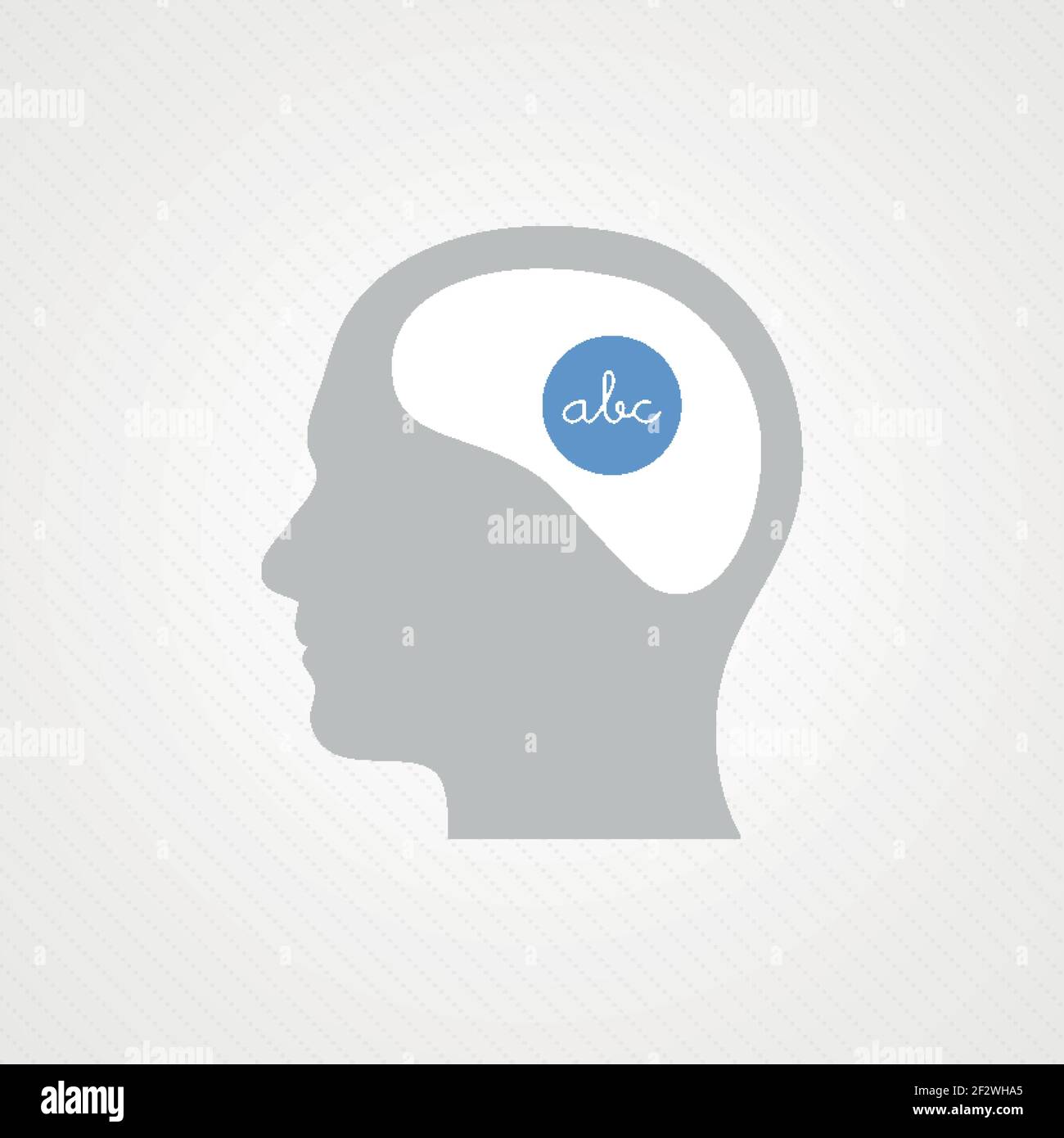Head and Abc. Concept of education, language, knowledge. Vector ...