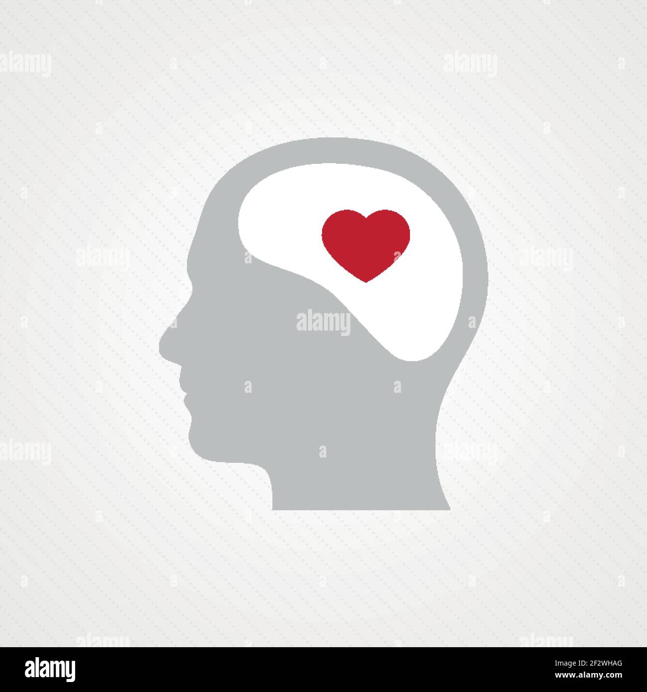 Head and heart shape. Concept of emotional intelligence, feelings, love ...
