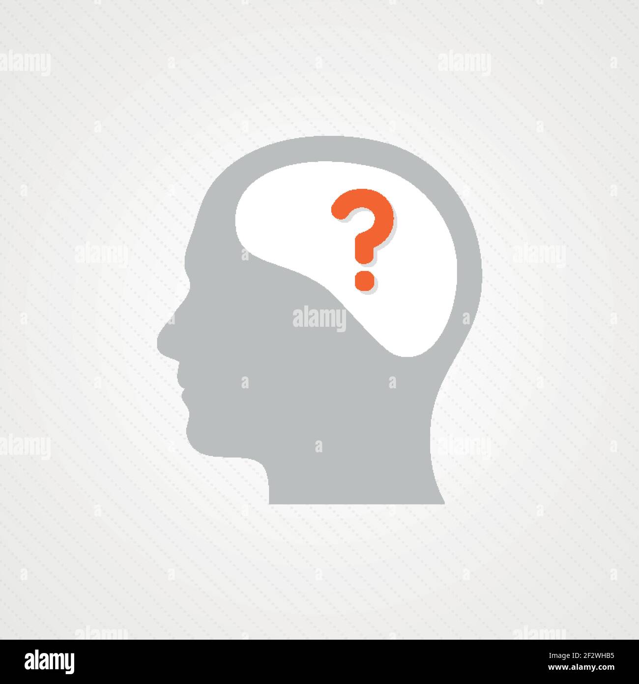 Head and question mark. Concept of doubt, decision, investigate. Vector ...