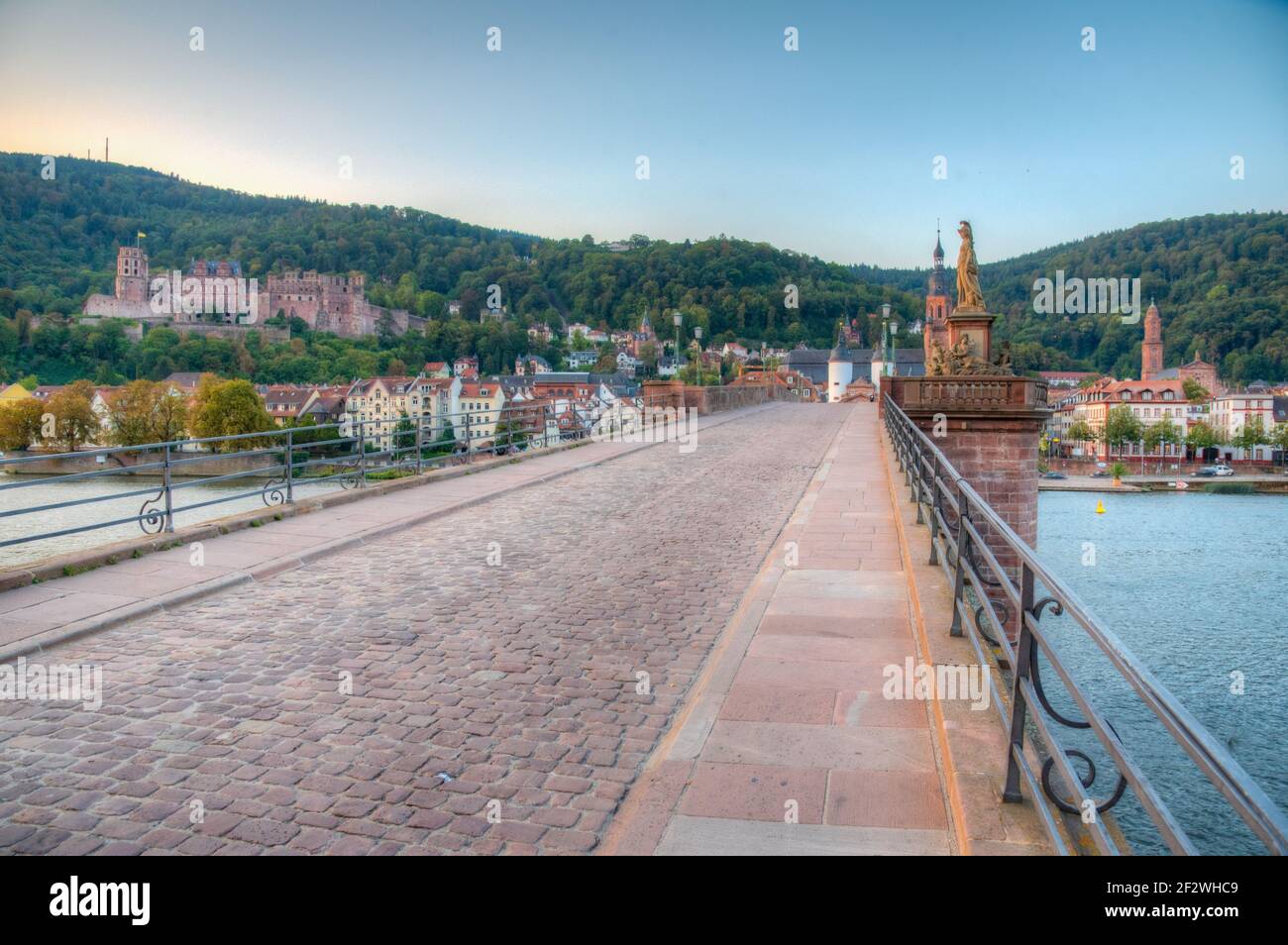 Panorama of Heidelberg behind Neckar river, Germany Stock Photo - Alamy