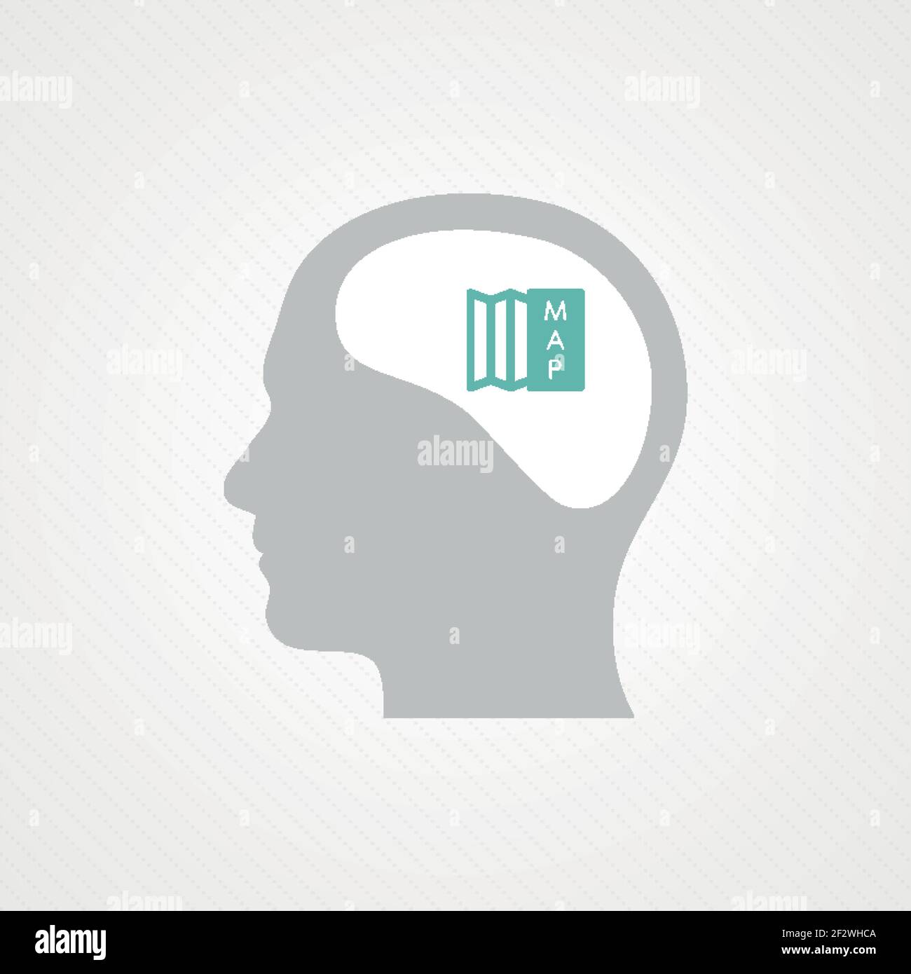 Head and map. Concept of adventure, route, way. Vector illustration ...