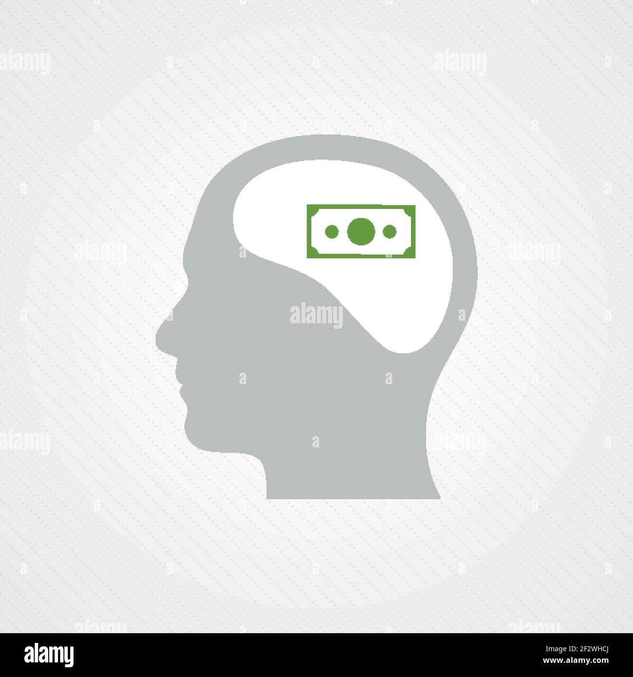 Head and bill. Concept of earning, money. Vector illustration, flat ...