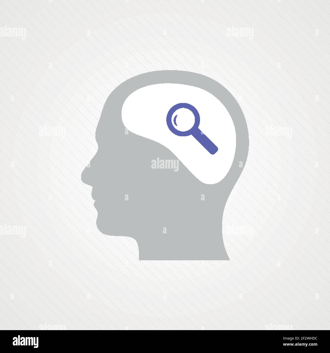 Head and magnifying glass. Concept of exploration, curiosity, research ...