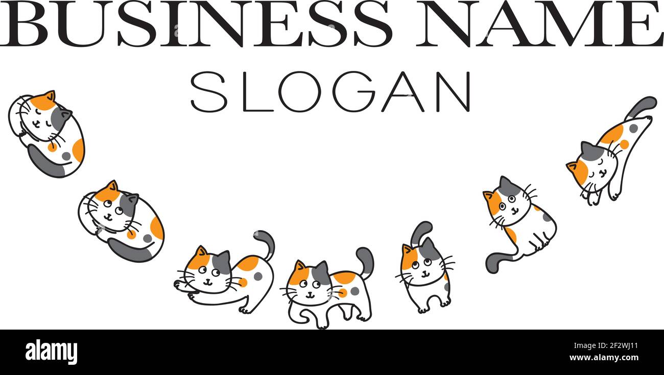 cat action set background Stock Vector Image & Art - Alamy