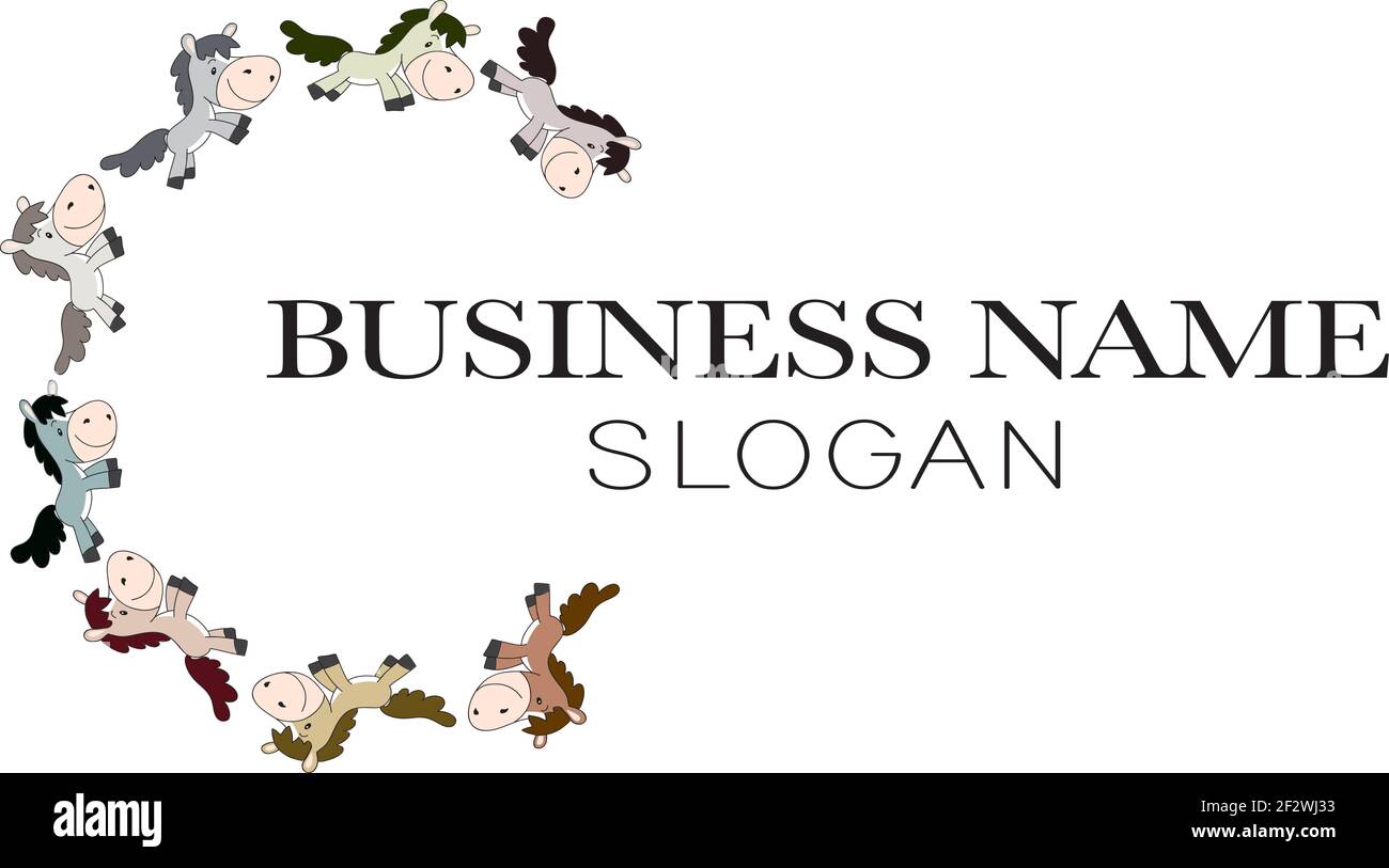 horse running border logo set background Stock Vector Image & Art - Alamy