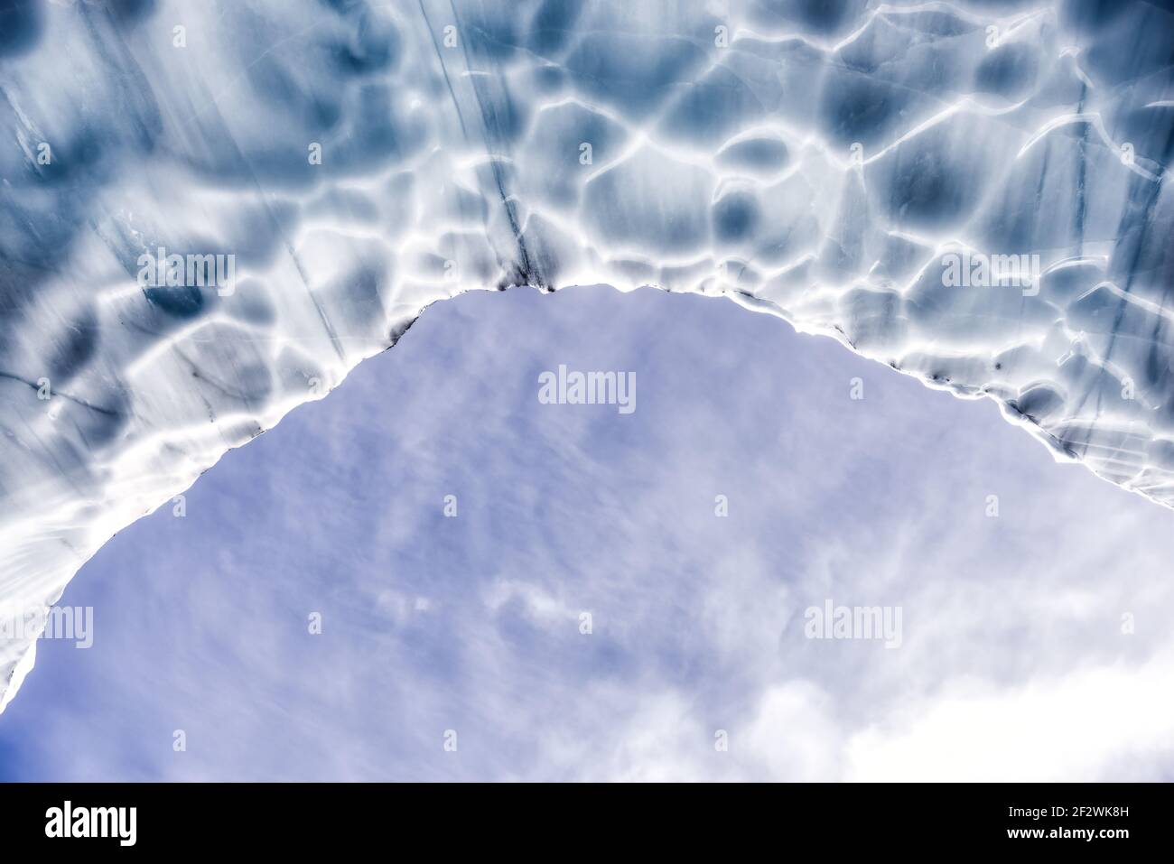 Beautiful View of the Ice Cave in the Alpines on top of Blackcomb ...