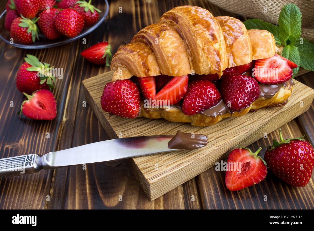 Strawberry mint croissant hi-res stock photography and images - Alamy