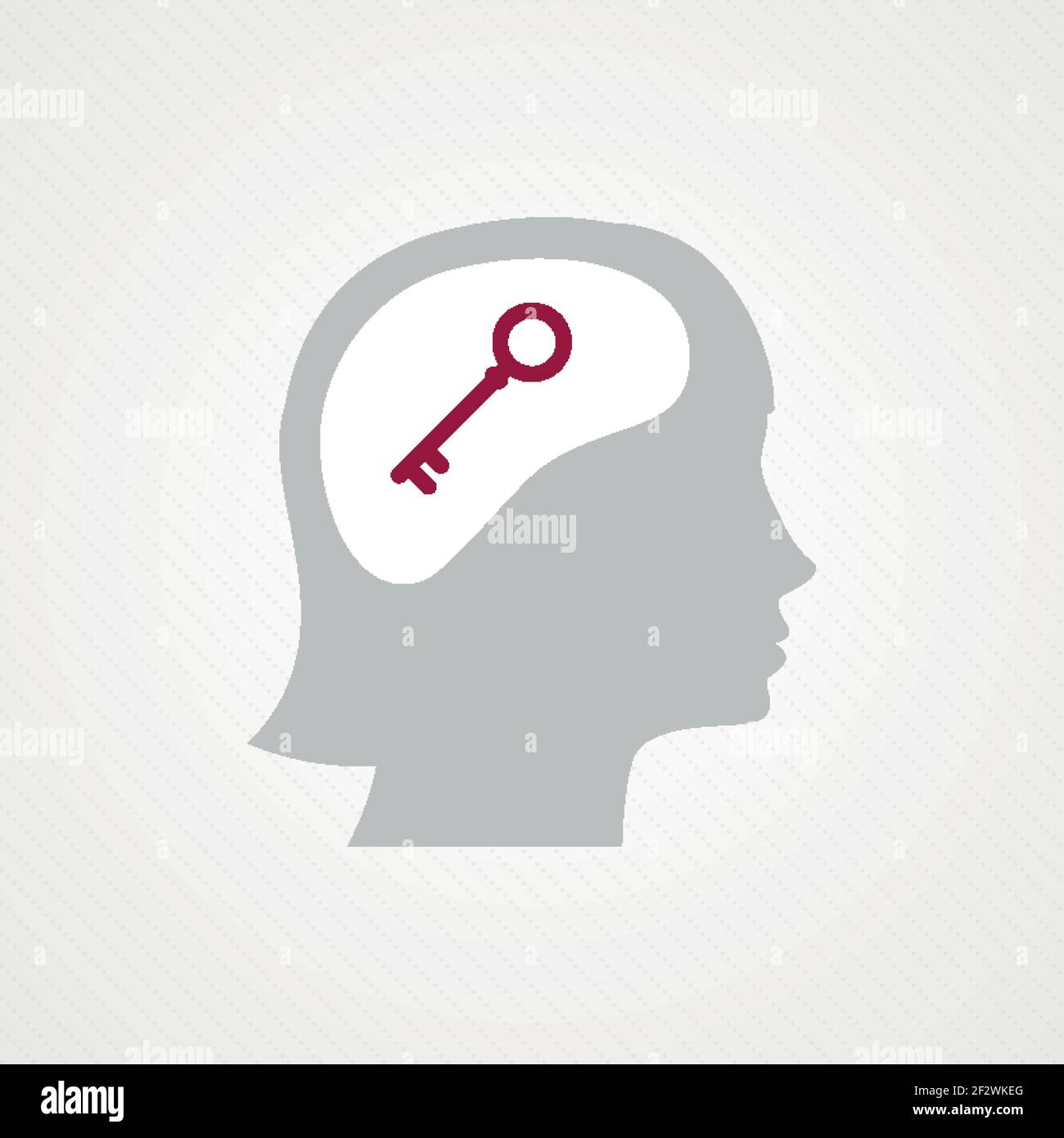 Female head and key. Vector illustration, flat design Stock Vector ...