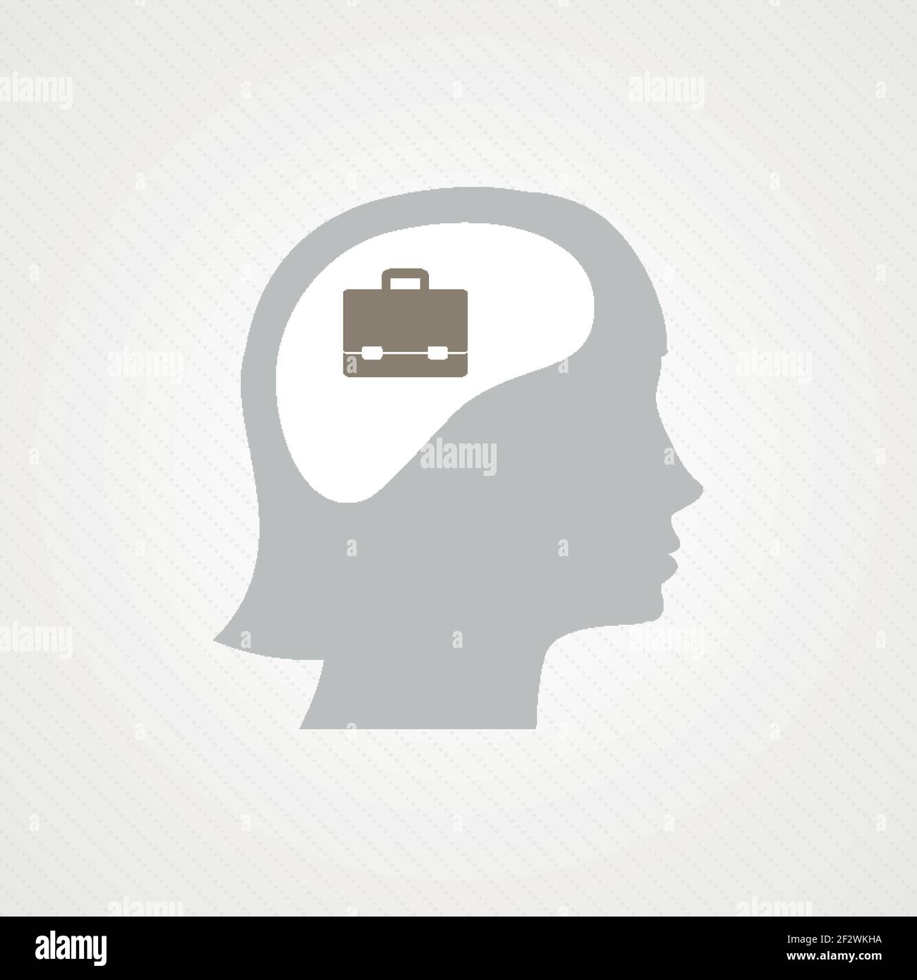 Female head and briefcase. Vector illustration, flat design Stock ...