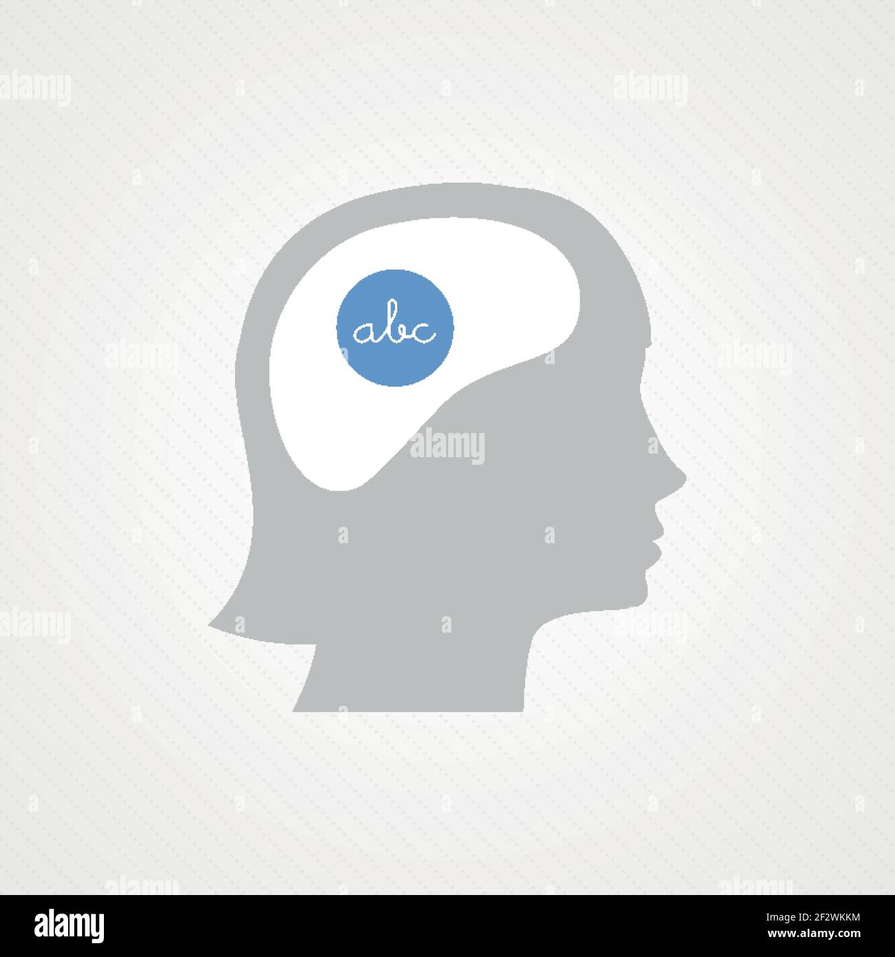 Female head and Abc. Vector illustration, flat design Stock Vector ...