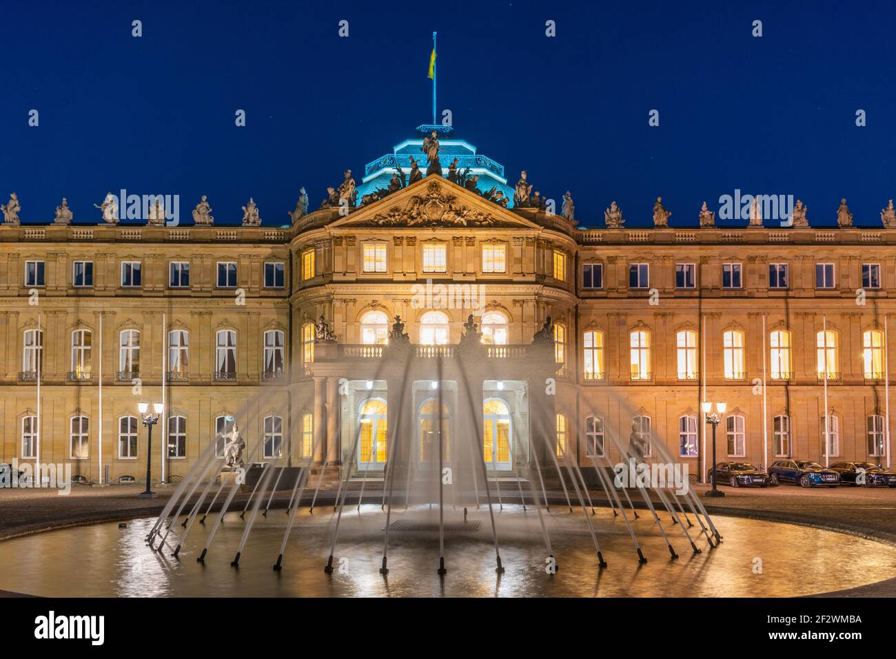 Sunset view of the new palace in Stuttgart, Germany Stock Photo - Alamy