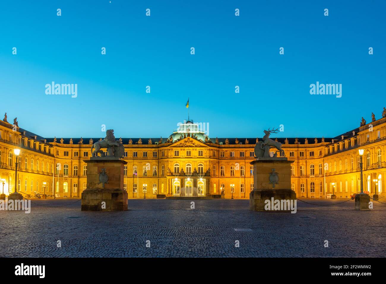 Sunrise view of the new palace in Stuttgart, Germany Stock Photo - Alamy